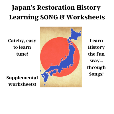 Japan's Restoration History Learning SONG & Worksheets – JojosClassroom